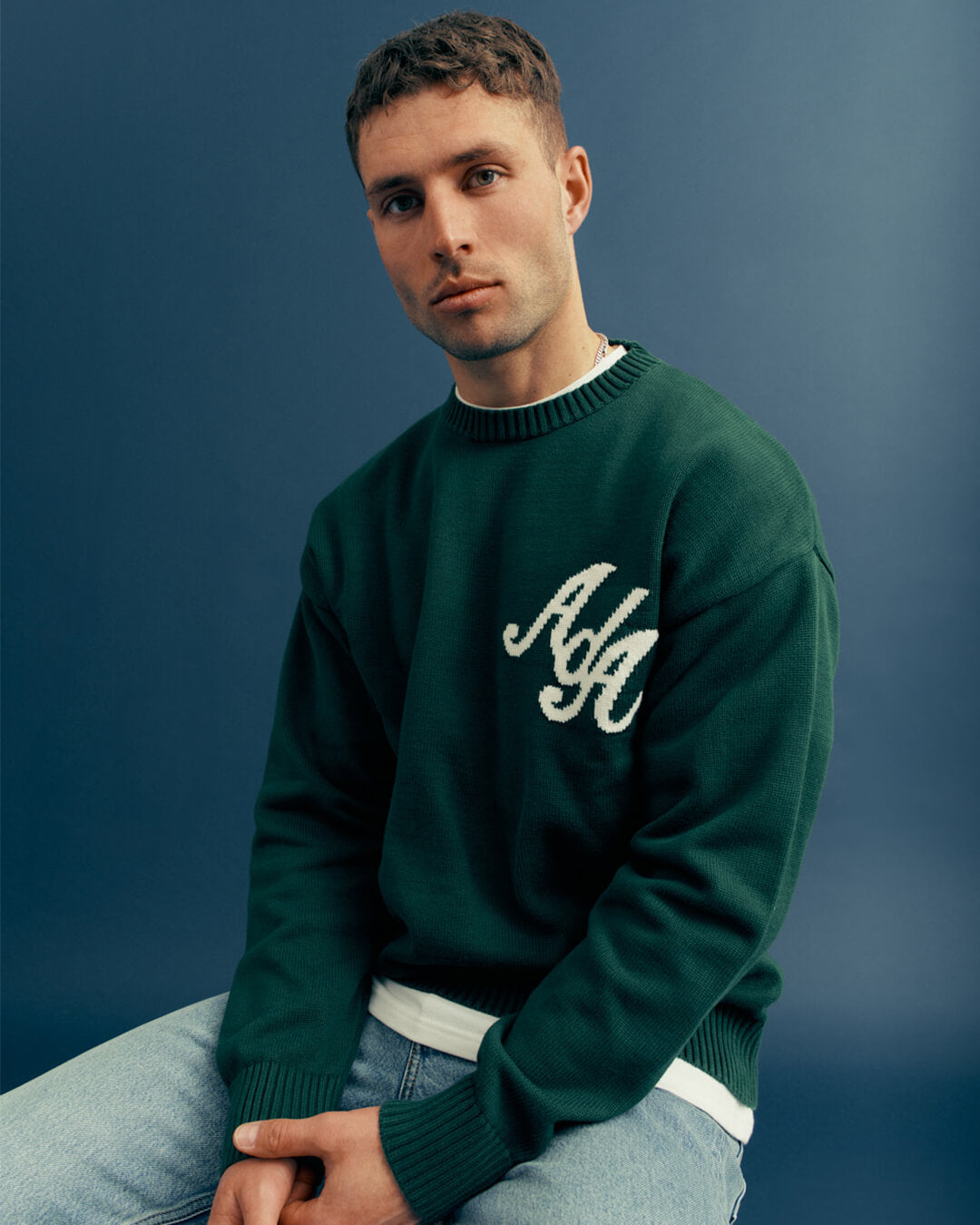 Forest Green AdA Knitted Crew - Alma De Ace