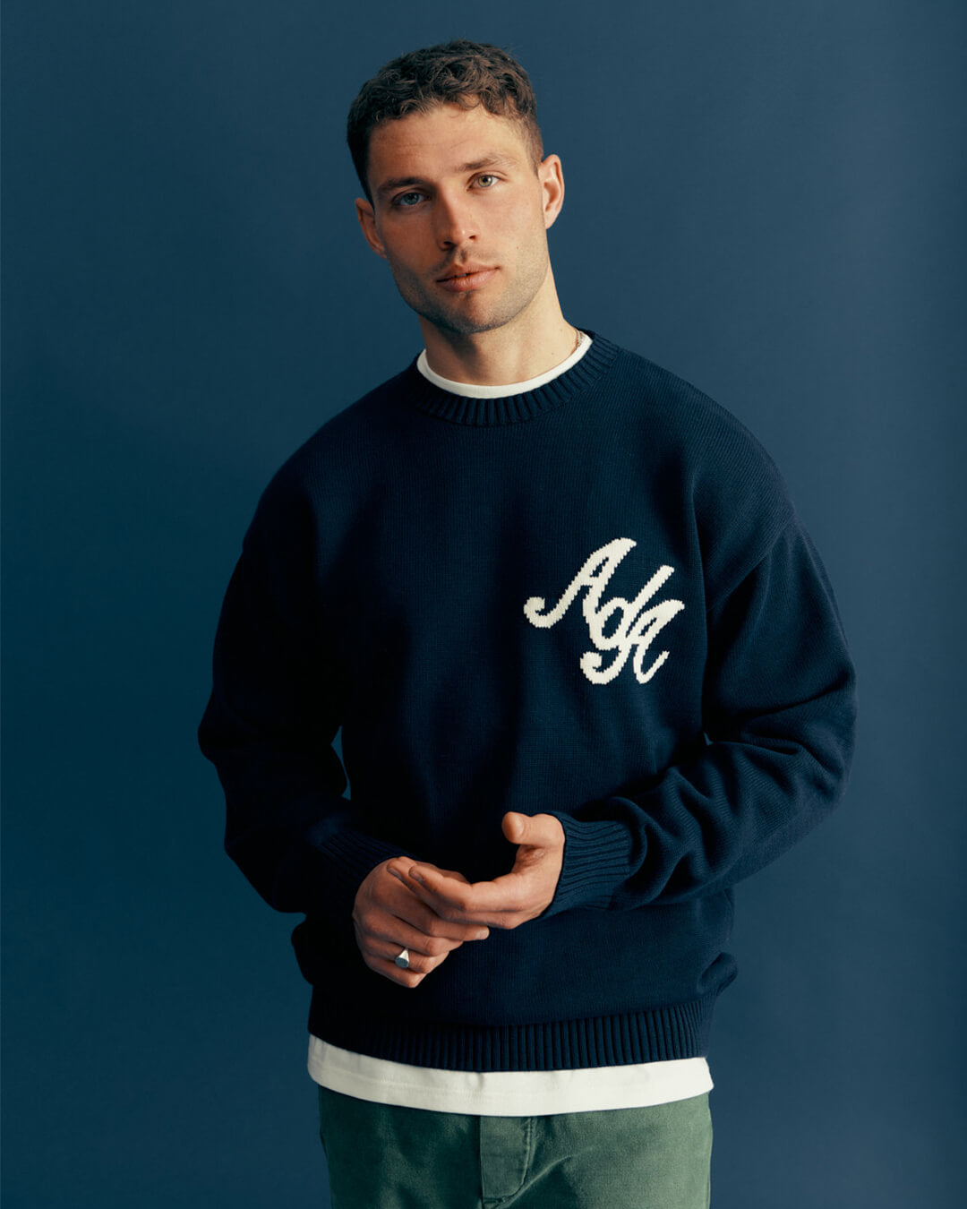 Royal Blue AdA Knitted Crew - Alma De Ace